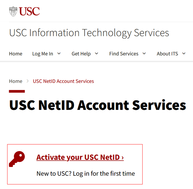 Activate Your USC NetID – USC Auxiliary Services IT