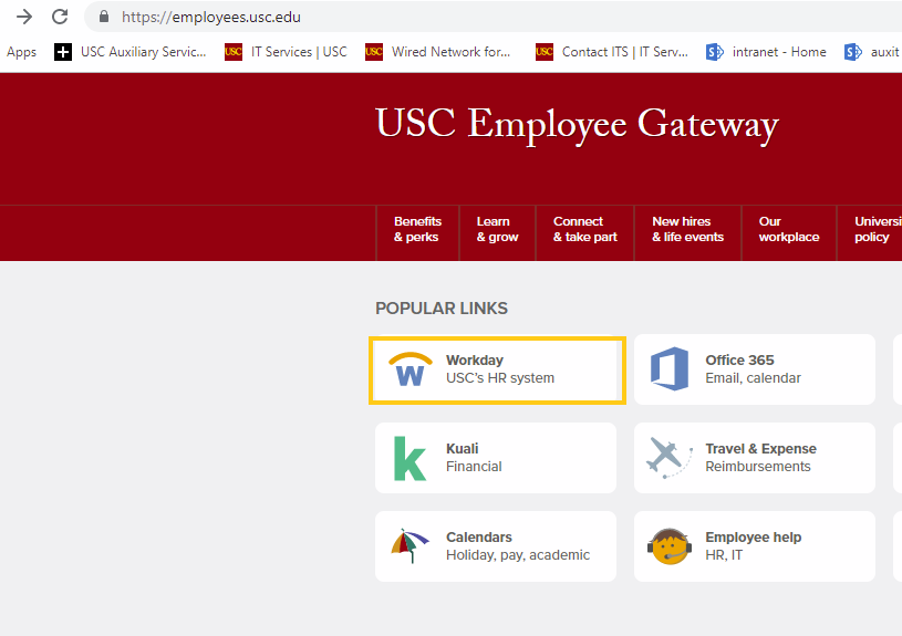 Adding Emergency Contacts – USC Auxiliary Services IT